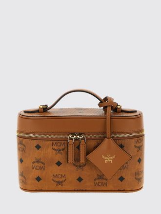 MCM Mini sac &agrave; main Aren en coton enduit &agrave; logo imprim&eacute; avec charm logo