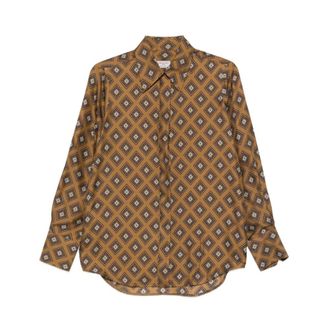Alberto Biani Femme, Blouses et Chemises, Brun, Taille: 40 FR Patterned Shirt