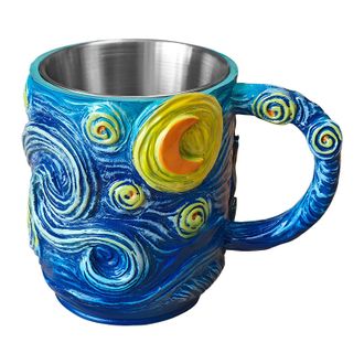 Generico Kaffeebecher aus Edelstahl, 3D-gepr&auml;gt, &auml;sthetisch, Thermobecher f&uuml;r Kaffee und Getr&auml;nke, f&uuml;r Wasser, Milch, Getr&auml;nke, Zuhause, B&uuml;ro, Schule, Camping,