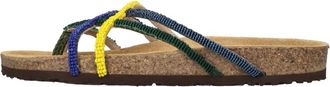 Maliparmi Maliparmi, Femme, Chaussures, Multicolore, Taille: 40 EU Sandales Plates en Tissu et Perles