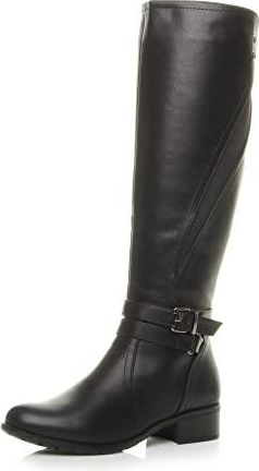 Ajvani Femmes talon bas élastique biker mollet bottes cavalières pointure 9 42