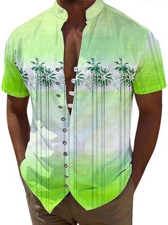 Generic Chemise hawa&iuml;enne &agrave; manches courtes pour homme - Pour vacances tropicales - Manches courtes - Motif floral funky - Col cuba - Pour les vacances, la pl