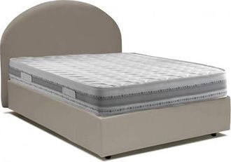 Talamo Italia Colomba Doppelbett, Bettkasten mit Kunstlederbezug, 100 % Made in Italy, &Ouml;ffnung vorne, inklusive Matratze 120 x 190 cm, taubengrau