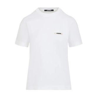 Jacquemus Gros Grain T-Shirt mit kurzen &Auml;rmeln - - Tops - Damen - Wei&szlig; - S