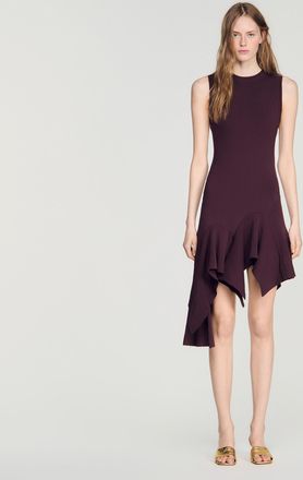 Sandro Robe en maille asym&eacute;trique