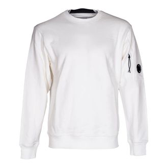 C.P. Company C.p. Company, Homme, Sweatshirts et sweats &agrave; capuche, Blanc, Taille: XS SweaT-shirt &agrave; Logo Brod&eacute;