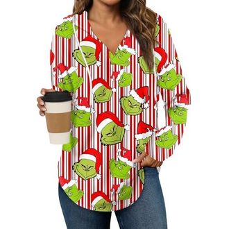 Generic Le Grinch Sweat Femme A Capuche Sweet Sweatshirts Oversize Plaid Chaud Moche De Pull 2025 Noël Adulte Costume Christmas Vêtements Vetement Pyjama Pilo
