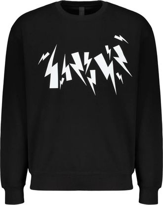 Neil Barrett Crazy Bolts Popover Hoody - Homme - Sweatshirts et sweats &agrave; capuche - Noir - Taille: S