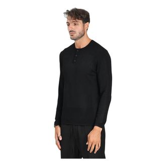 A|X Armani Exchange Schwarzer Henley-Stil Pullover - - Tops - Herren - Schwarzk - L