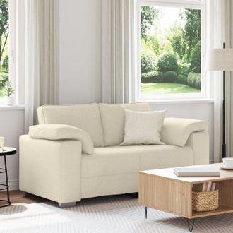 vidaXL Canap&eacute; Beige 160 x 77 x 82 cm Tissu en lin m&eacute;lang&eacute; vidaXL