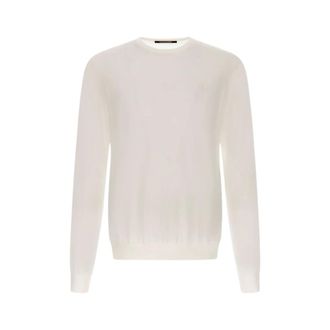 Roberto Cavalli Homme, Pulls, Blanc, Taille: S Pull Blanc avec Logo Fabriqu&eacute; en Italie