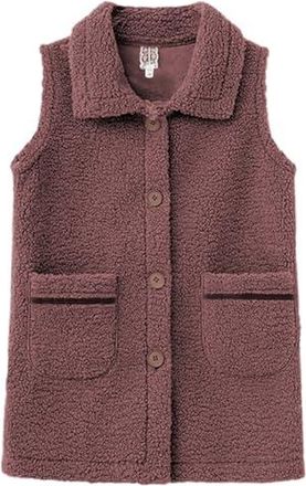 Generico Manteau dhiver ample sans manches pour femme en laine pour maman dâge moyen, Vin, XXL