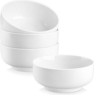 Malacasa S&eacute;rie REGULAR, Lot de 4 Bols &agrave; C&eacute;r&eacute;ales 760ml, Grands Bols &agrave; Soupe en Porcelaine pour Petit-d&eacute;jeuner, Salades, Nouilles, Fruits, Compatible au Lave-va