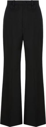 Gucci Pantalon large en laine m&eacute;lang&eacute;e