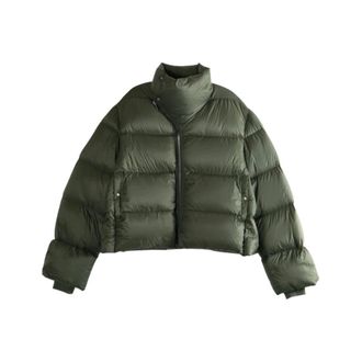 Rick Owens Homme, Vestes, Vert, Taille: L Veste Matelassée Olive Asymétrique