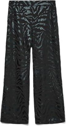 Vero Moda Vero Moda Wide Pant Vmcarla Foil H/W WVN GA Pantalon Large, Noir, XL Femmes