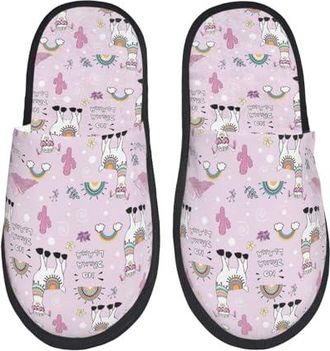 Generic Pantoufle Maison Imprim&eacute; Lama Sans Drame Chaudes Pantoufles Antid&eacute;rapantes Hiver Chaussures Chaudes Doux Hiver Pantoufles Pour Salon Maison H&ocirc;tels M
