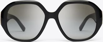 Tory Burch Runde Eleanor Oversize-Sonnenbrille