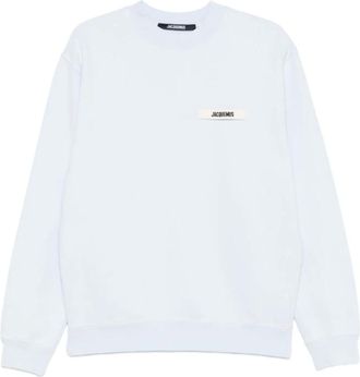Jacquemus Homme, Sweatshirts et sweats &agrave; capuche, Bleu, Taille: S Le SweaT-shirt Gros Grain