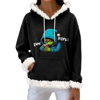 Generic Le Grinch Sweat Femme A Capuche Costume Christmas Sweatshirts Moche Plaid Hiver Vêtements Deguisement Adulte Pull The Chaud De Polaire Sweet Noel 2025