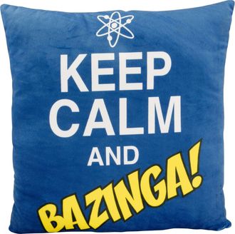 The Big Bang Theory Keep Calm and Bazinga - ca. 40 x 40 cm - 0122078 Kissen, Polyester, schwarz, 1 St&uuml;ck (1er Pack)