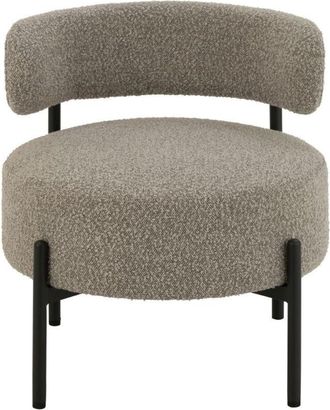 Hellin Hellin - Fauteuil lounge en m&eacute;tal noir et bouclette - gerda