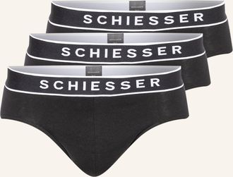 Schiesser 3er-Pack Slips 95/5 schwarz