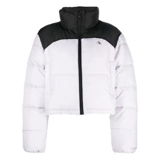 Calvin Klein Jeans Lila Cropped Puffer Jacke - - Jackets - Damen - Wei&szlig; - L