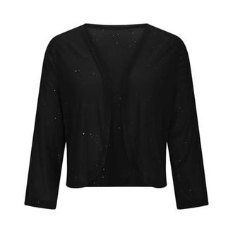 Generic Femmes Cardigan &agrave; paillettes &agrave; manches longues pour femmes - Bol&eacute;ro brillant paillet&eacute; &agrave; la mode d&eacute;coup&eacute; brillant bomber vestes de soir&eacute;e couverture d&eacute;