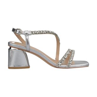 Alma En Pena Alma EN Pena, Femme, Chaussures, Gris, Taille: 41 EU Sandale &agrave; brides en strass et bout carr&eacute;