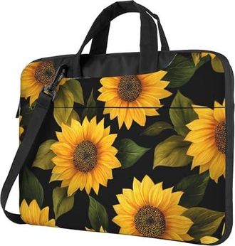 Generic Housse de protection antichoc pour ordinateur portable de 15,6 avec bandouli&egrave;re - Motif tournesol - Jaune, multicolore, 14 inch
