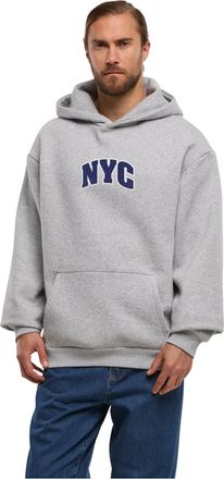 Mister Tee Herren NYC College Letters Fluffy Hoody - Loose Fit Kapuzenpullover mit Stickerei im College-Design, Heidegrau, XS