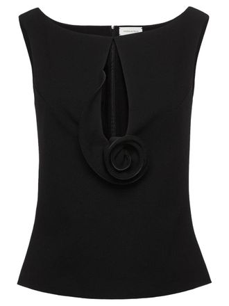 Magda Butrym Flower-Detail Viscose Blouse - Black
