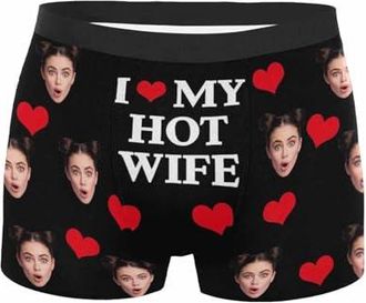 Generic Cale&ccedil;on avec visage personnalis&eacute; - Sous-v&ecirc;tements pour hommes Boxer dr&ocirc;le avec lettres imprim&eacute;es Boxer avec image Personnalis&eacute; Sous-v&ecirc;tements pour hom
