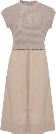 PESERICO Femme, Robes, Beige, Taille: 40 FR Pocket Knitted Dress