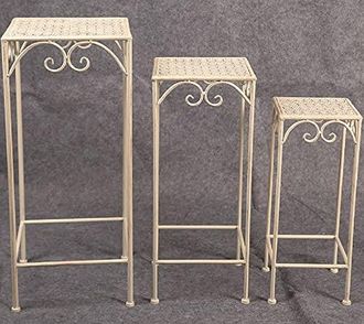 Vigor Blumenständer aus Schmiedeeisen Mika Set 3 Hocker