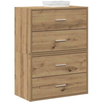vidaXL Armoires avec 2 tiroirs 2 pcs ch&ecirc;ne artisanal bois ding&eacute;nierie vidaXL