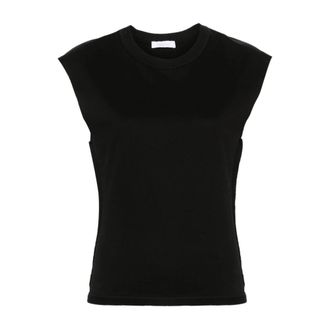Paco Rabanne Baumwoll-T-Shirt mit Kettendetail - - Tops - Damen - Schwarzk - L