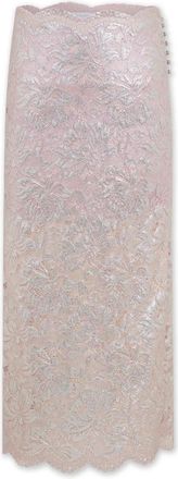 Paco Rabanne Femme, Jupes, Rose, Taille: 38 FR Jupe longue en dentelle avec induction argent&eacute;e