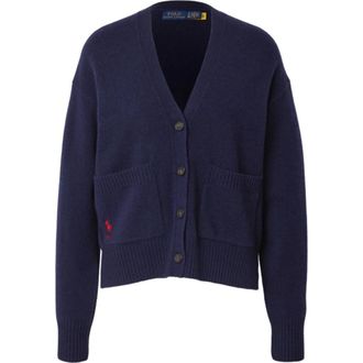 Ralph Lauren Femme, Pulls, Bleu, Taille: 36 FR Cardigan col en V en m&eacute;lange de laine