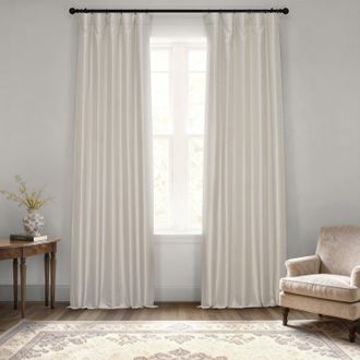 Half Price Drapes PDCH-KBS21-120 Vorhang aus Dupioni-Seide, Vintage-Stil, strukturiert (1 Panel), Polyester-Mischung, Mist Grey, 50 W x 120 L (Pack of 1)