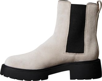 Calvin Klein Damen Chelsea Boots Chunky aus Leder, Rot (Fudge), 37