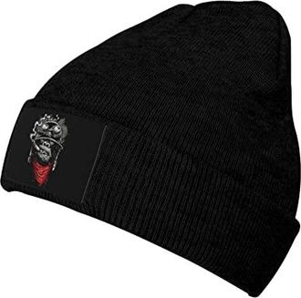 Generic Bonnet Chasse Fumer du Gorille Coriace Respirant Knit Cuffed Beanie Douillet Chapeau pour À Pied La Rue Sports
