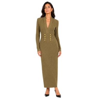 Balmain Femme, Robes, Vert, Taille: 40 FR Knitted Robes
