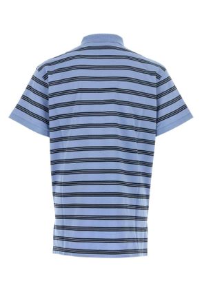 Prada Striped Piquet Polo Shirt - Blue