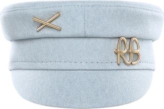 Ruslan Baginskiy Femme, Accessoires, Bleu, Taille: M Denim Baker Boy Cap