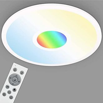 Telefunken LED Panel, LED Deckenleuchte, Deckenlampe dimmbar, inkl. Fernbedienung, RGB-Innenbereich, 22 Watt, 2200lm, Timerfunktion, 450x63mm (DxH) 319306TF Weiß
