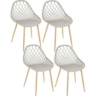 Toilinux Lot de 4 chaises dext&eacute;rieur Malaga en polypropyl&egrave;ne