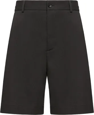 Moncler Moncler Wool Blend Gabardine Bermuda Shorts, Men, Black, Size: 46