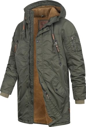 Indicode Herren Bardsley Herrenmantel mit verdeckter Knopfleiste | Wintermantel Parka Forest, XXL